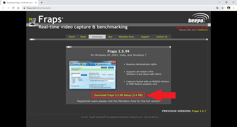 「Fraps」ゲーム画面対応のキャプチャソフト | FreesoftConcierge